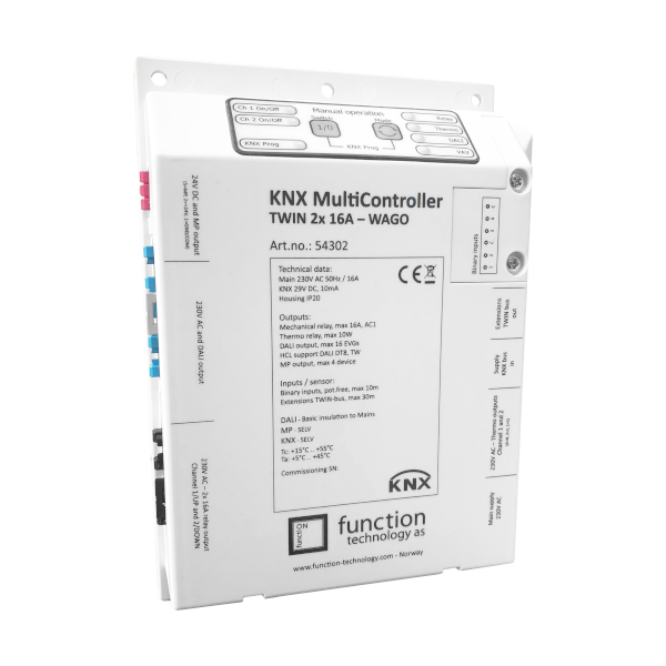 KNX MultiController TWIN 2x 16A relay, Wago | function Products AB